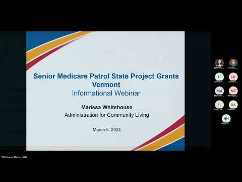 Informational Call: Senior Medicare Patrol Vermont State Project Grant