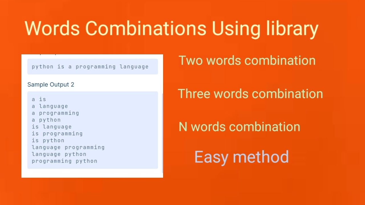N Words combinations in python#ccbp