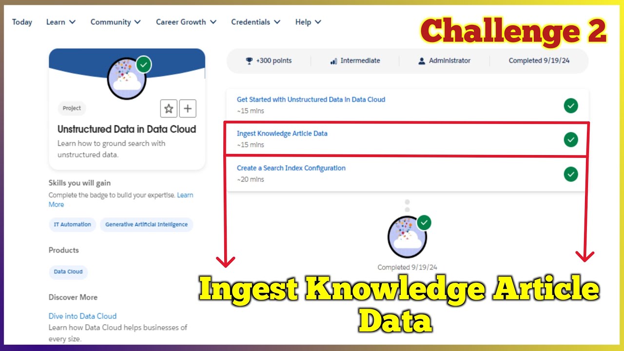 Ingest Knowledge Article Data | Unstructured Data in Data Cloud | Challenge 2