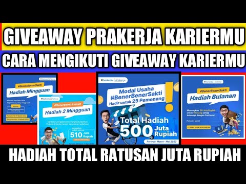 GIVEAWAY RATUSAN JUTA ! CARA IKUT GIVEAWAY KARIERMU PRAKERJA - CARA BELI PELATIHAN DI KARIER.MU