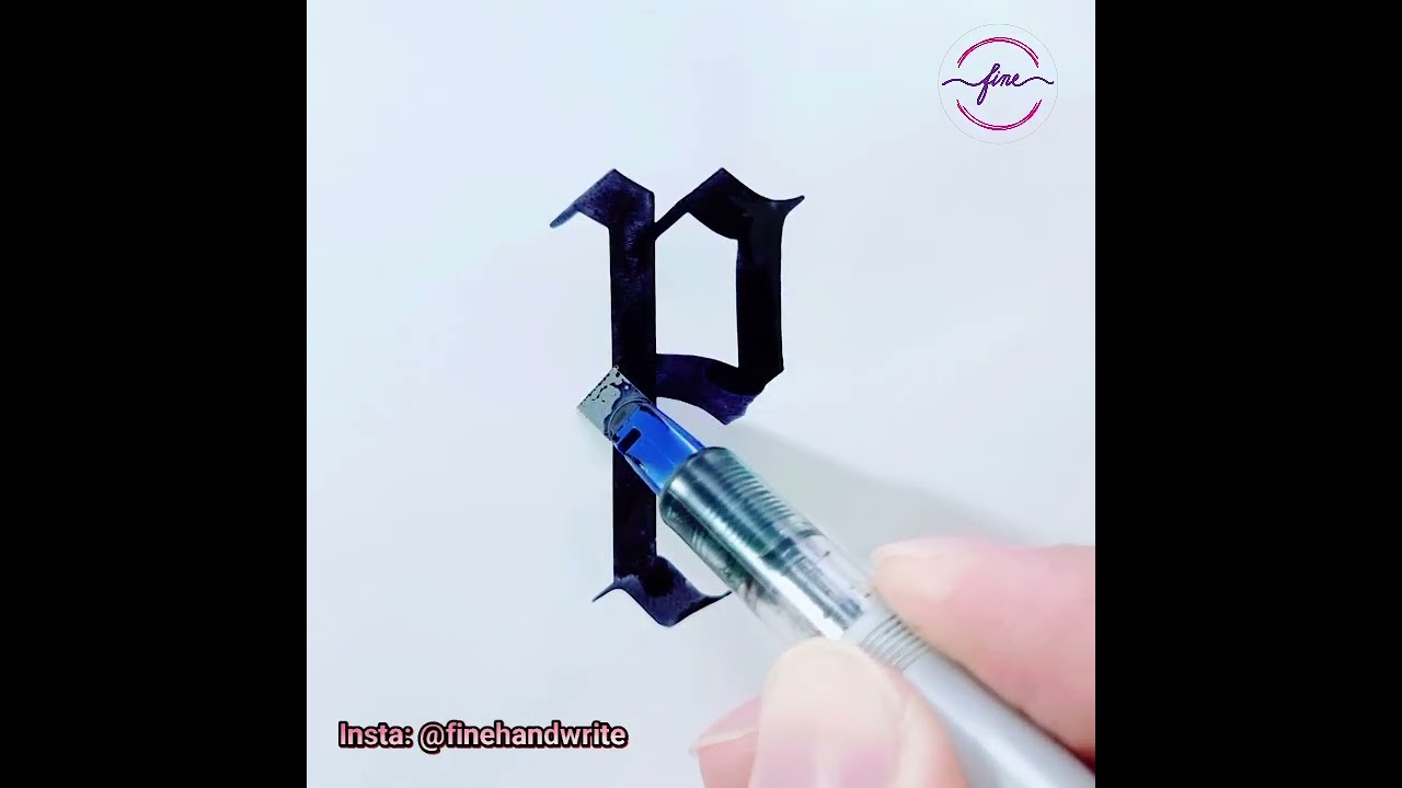 How to write Gothic Alphabet | Handwriting | Letter p
