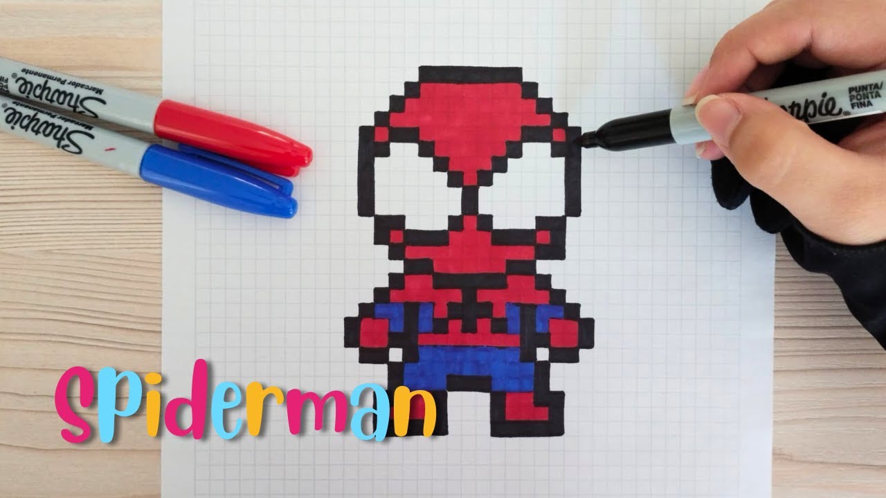 Como dibujar a SPIDERMAN en PIXEL ART – Tutorial paso a paso