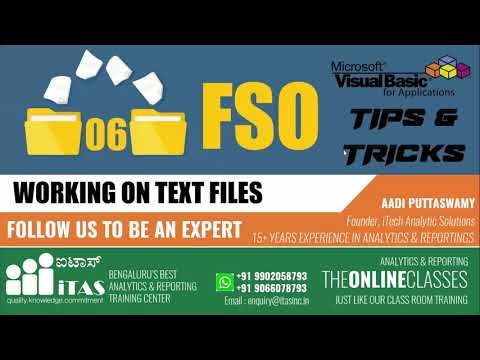 VBA TIPS AND TRICKS - ENGLISH | 06 FSO - WORKING ON TEXT FILES