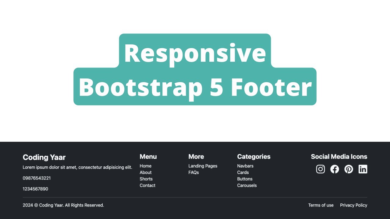 Bootstrap 5 Footer Template