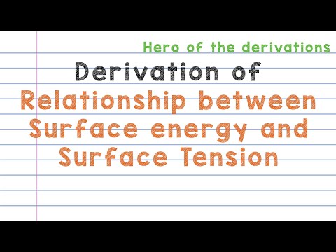 Derivation of relationship between Surface tension and surface energy • HERO OF THE DERIVATIONS.