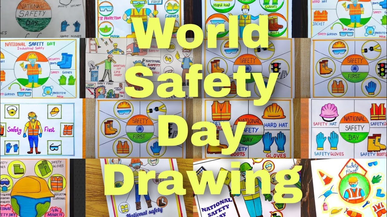 32 World Safety day drawing  | Safety day poster drawing | safety day best drawing