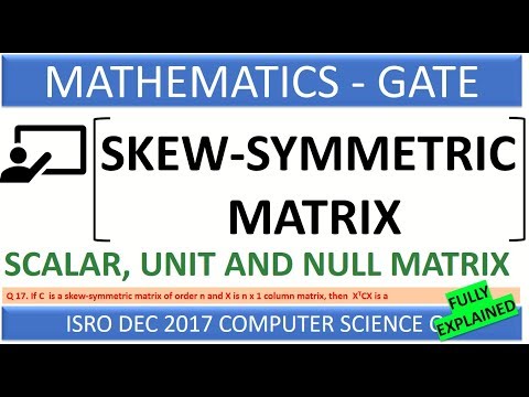 ISRO DEC 2017 Q17. If C is a skew-symmetric matrix of order n , then XTCX is a