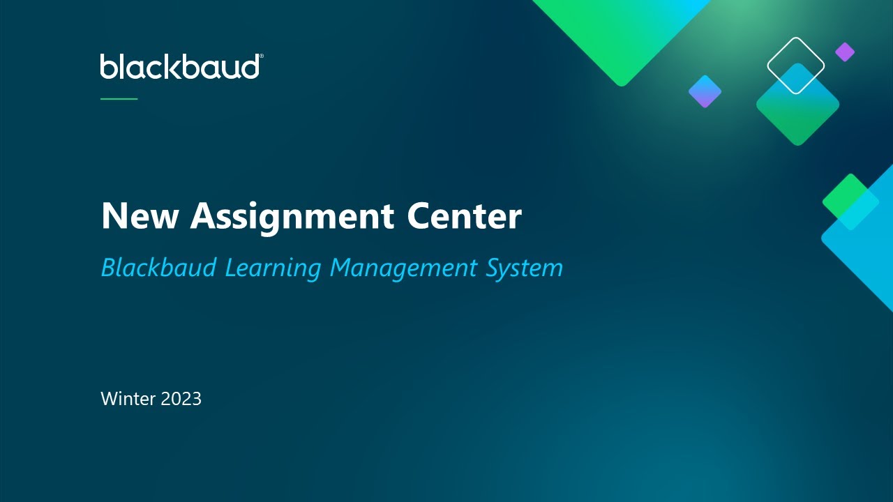 New Assignment Center