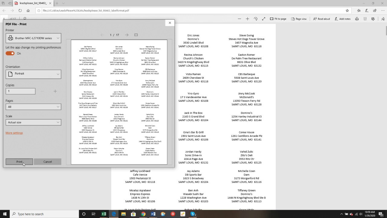 How To Print Mailing Labels from a PDF File