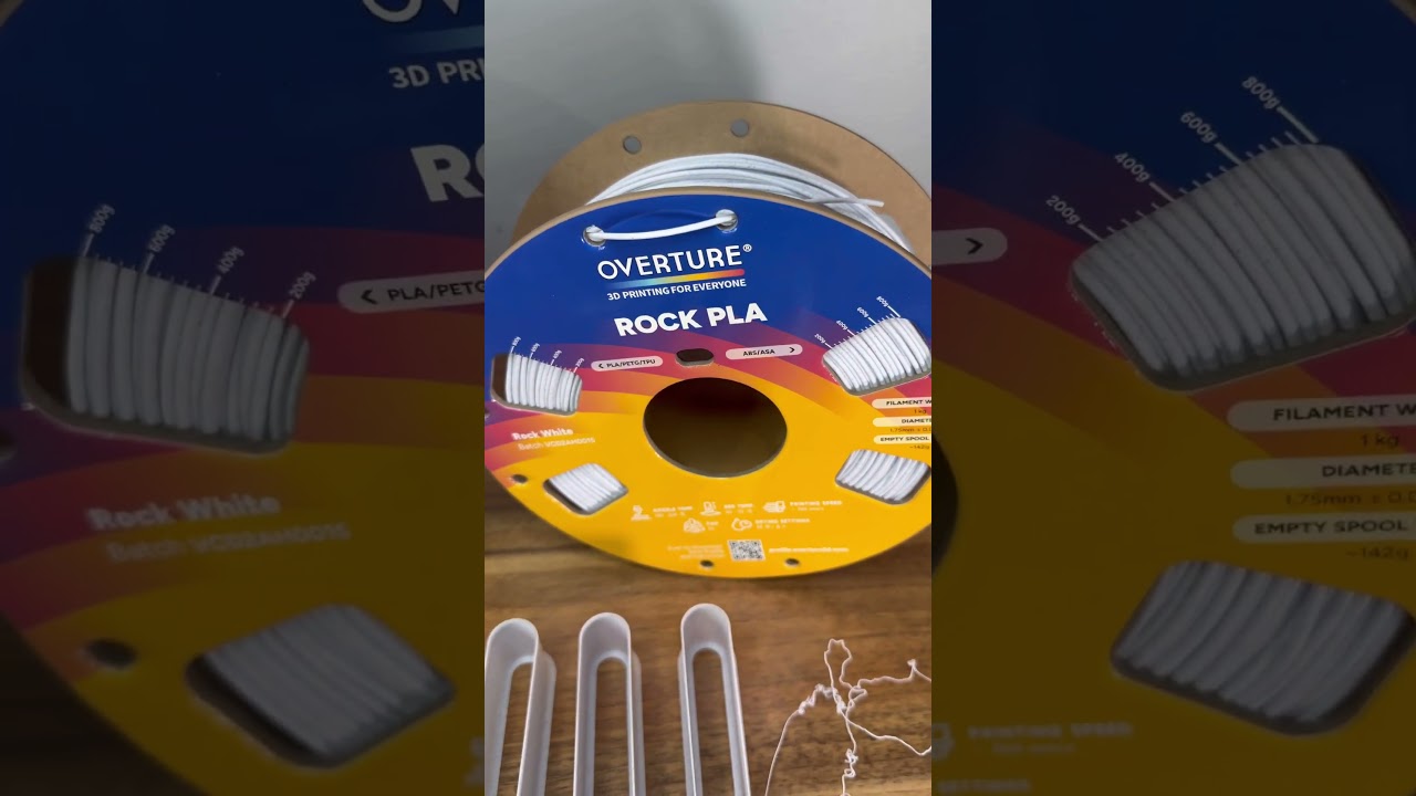 Overture Rock PLA Rock White Trailer. EveryFilament Episode #80 Teaser