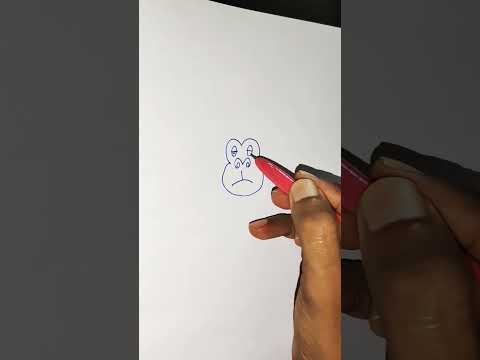 Simple How To Draw Easy Gorilla Face for Kids #video#art#ytshorts#short#creative#satisfying#easy#fyp