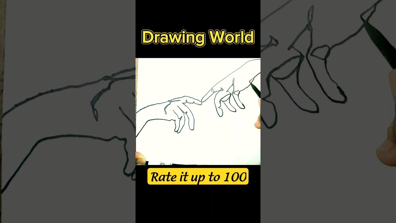Drawing two hands with  touching fingures #oneline #linedrawing #lineart #art