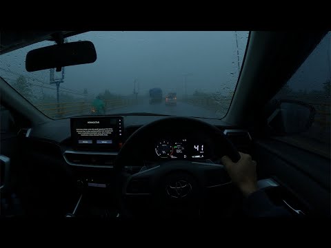 Driving in heavy rain in the afternoon for sleep