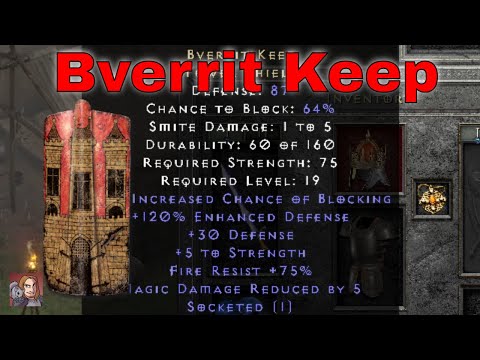 D2R Unique Items - Bverrit Keep (Tower Shield)