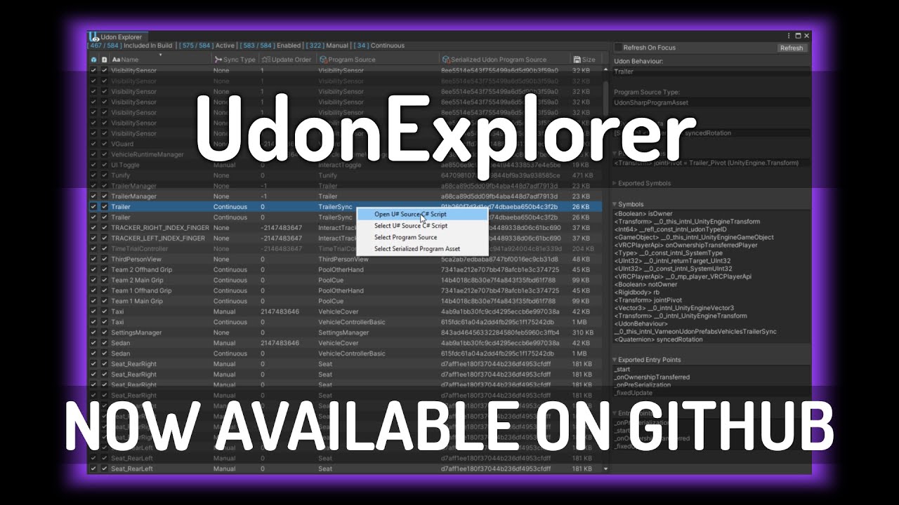 [VRChat] UdonExplorer is now available on GitHub!