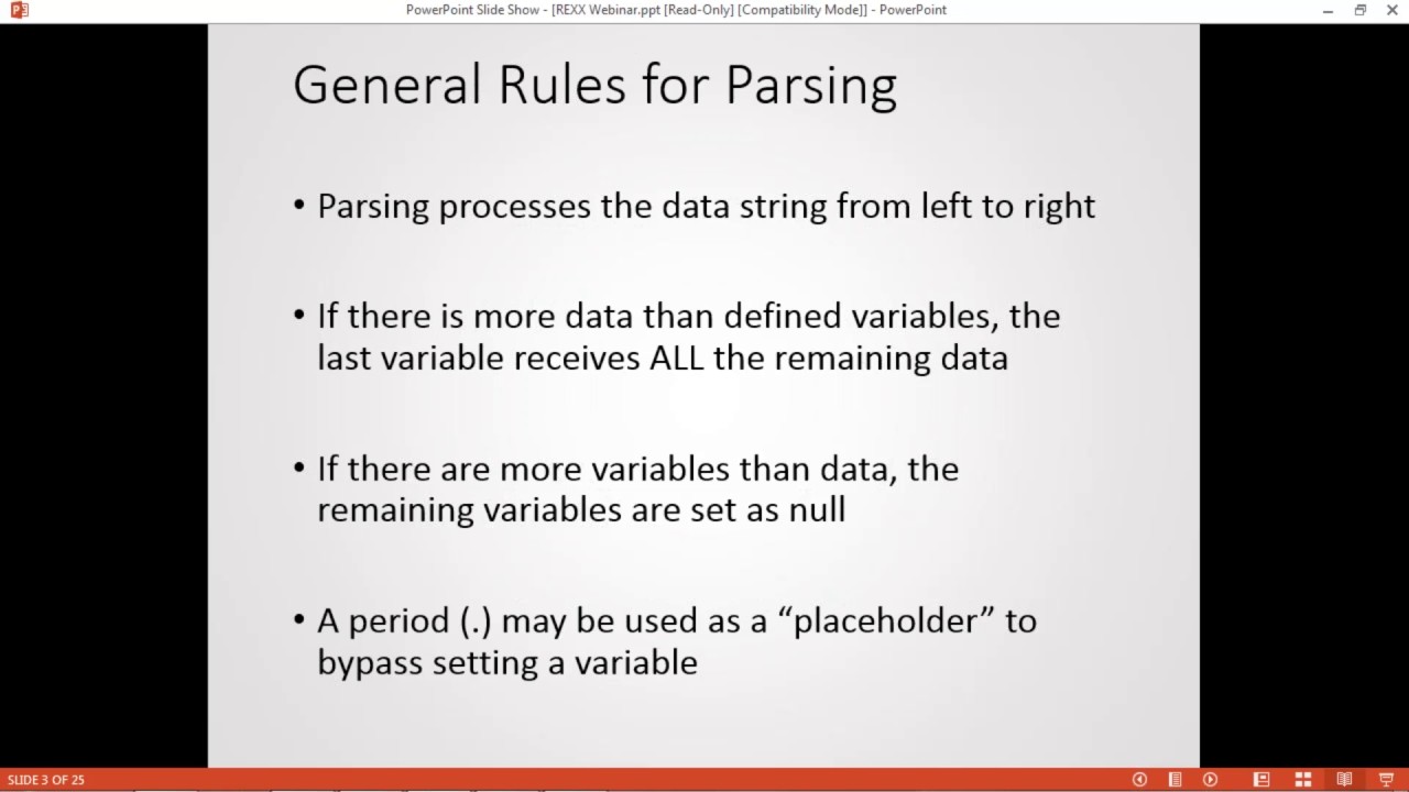 REXX Parse Keyword - Gerhard Adam
