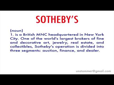 How to Pronounce Sotheby's