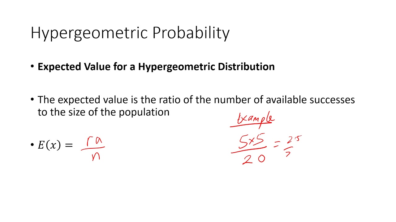 MDM4U - 4.4 - Hypergeometric Distributions