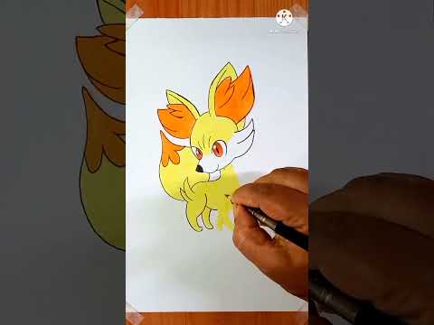 Beautiful Drawing Of Fennekin Pokemon || #shorts 🤗