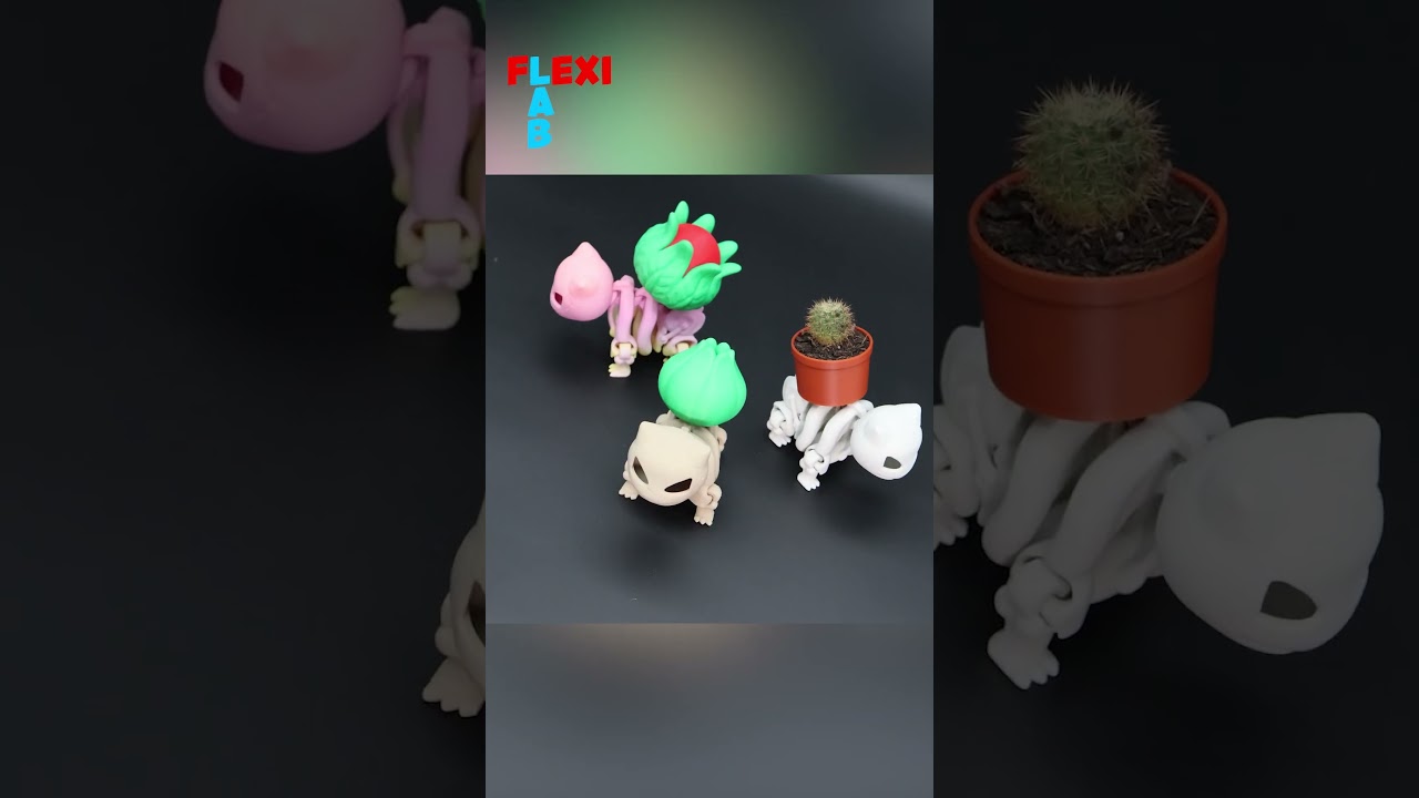 Flexi skeleton Pokemon Bulbasaur with Plant