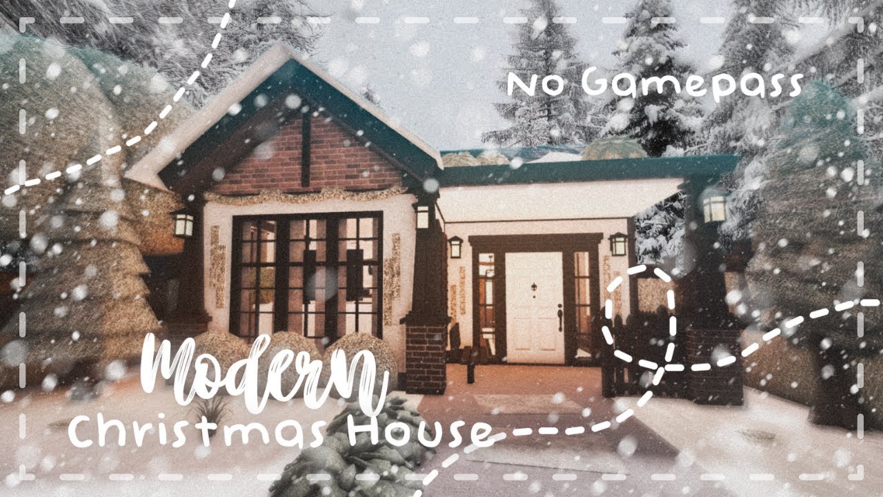Roblox Bloxburg - No Gamepass Christmas Modern Rustic Family House - Minami Oroi