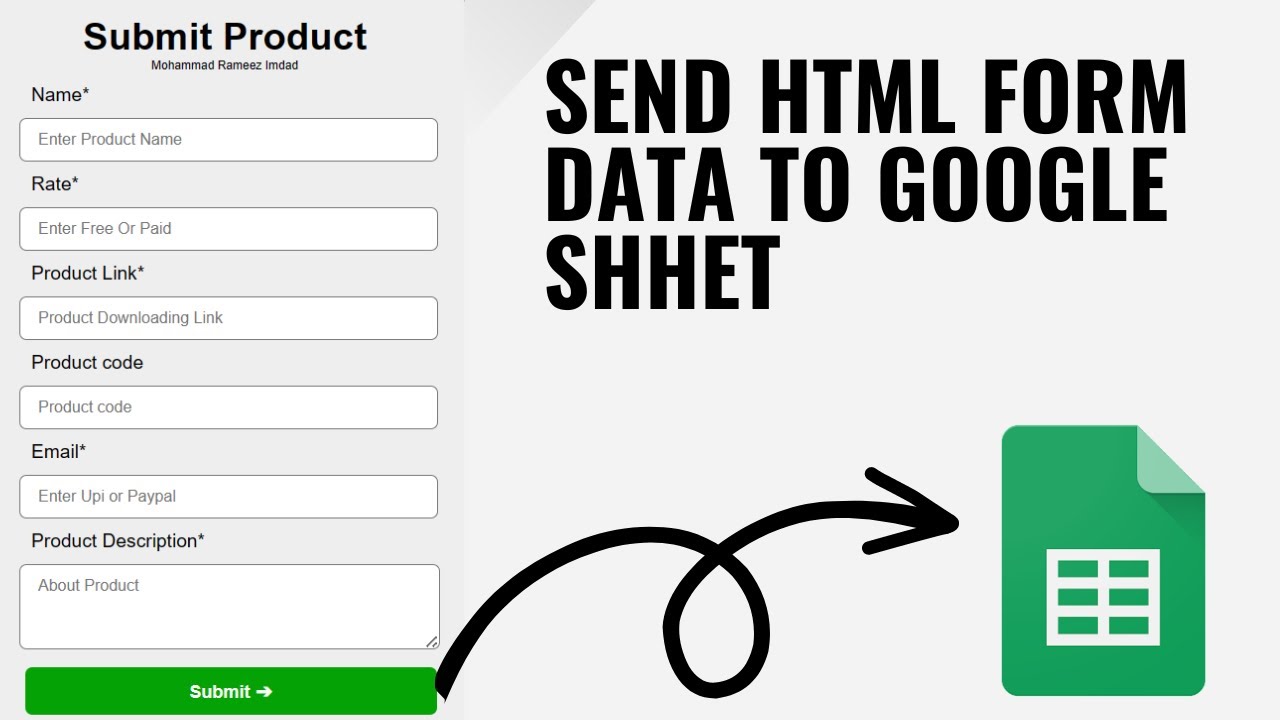 How to Submit Custom HTML Form Data to Google Sheets | HTML Form Data To Google Sheets