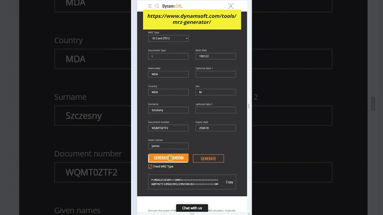 Generate MRZ Code Online for Free #passport #visa