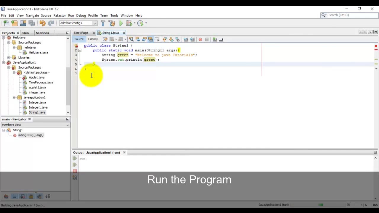 Java Tutorials - Create a program using 