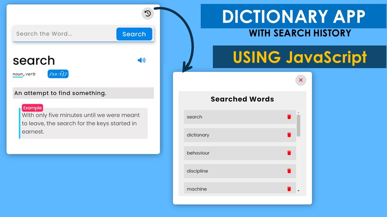 Create a Dynamic Dictionary App with JavaScript, HTML, & CSS | Step-by-Step Tutorial