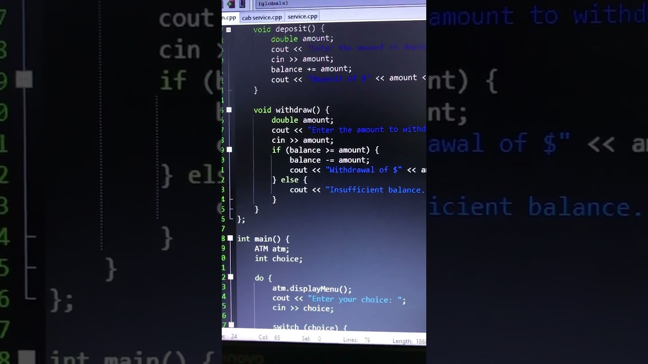 c++ mini atm #cpp #code #coding #codemasters #coderstokyo #codinglife #codingninja #coders