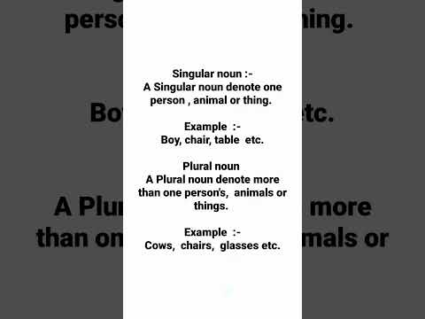 definition of singular noun and plural noun