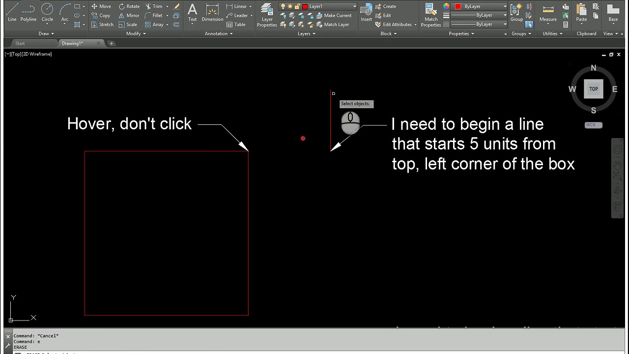 AutoCAD Tip   Object Snap Tracking vs  Tracking