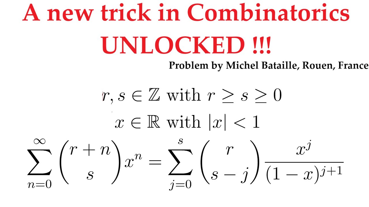 A new trick in Combinatorics Unlocked !!!