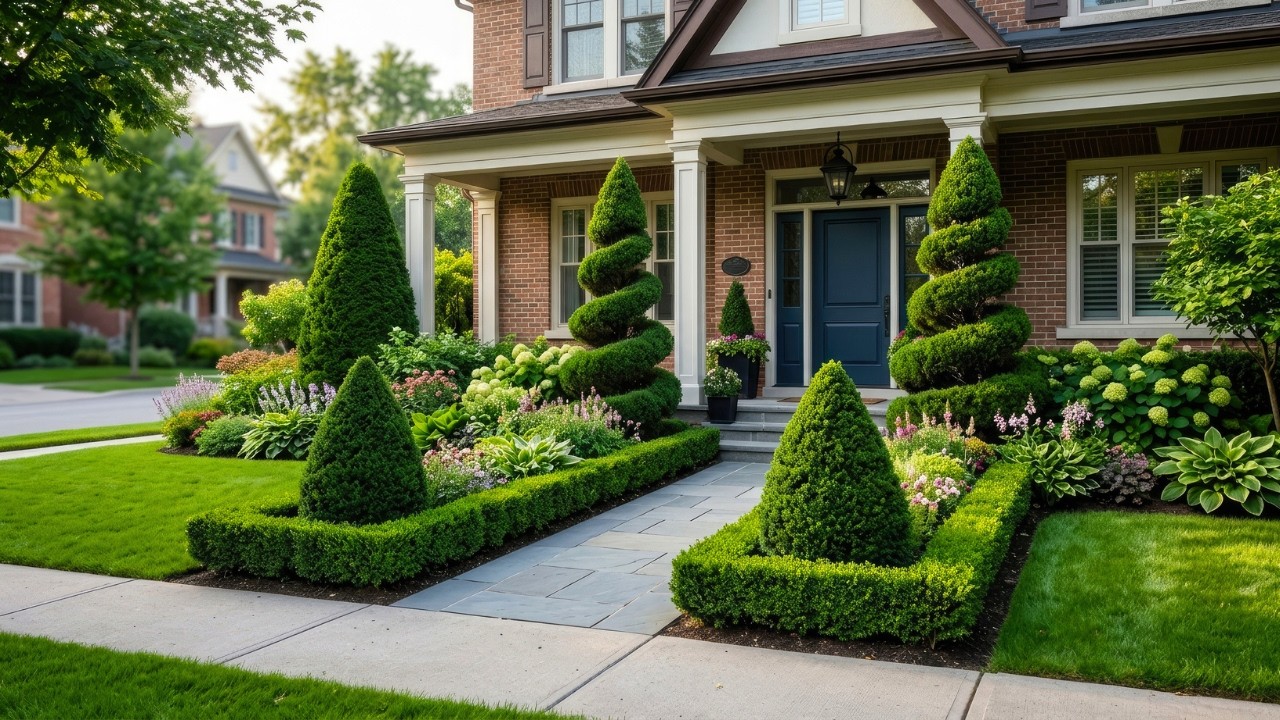 Stunning Small Entryway Garden: Topiary Landscaping Ideas for Luxury Curb Appeal 2026
