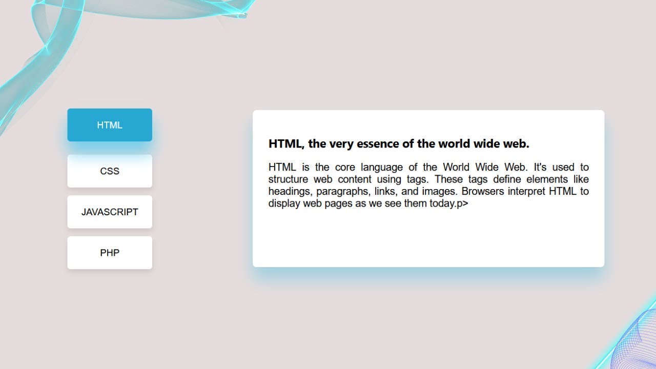 How To Create Tab using HTML & CSS | Vertical Tab Design