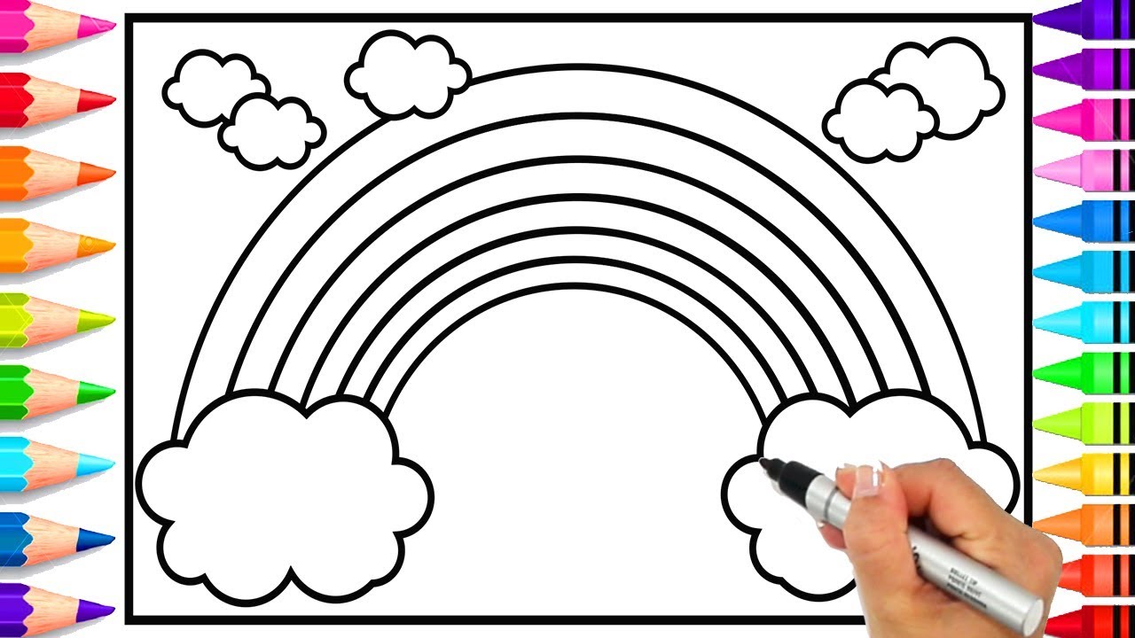 How to Draw a Rainbow Step by Step Easy for Kids | Rainbow Coloring Pages| Learn to Draw 🌈