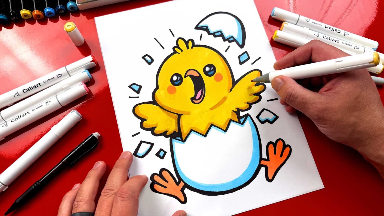 How To Draw A Baby Chicken Exploding Out Of An Egg