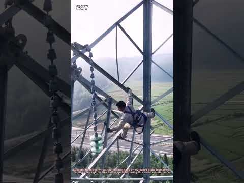 Insulator Removal! Lineman's High-Wire Act