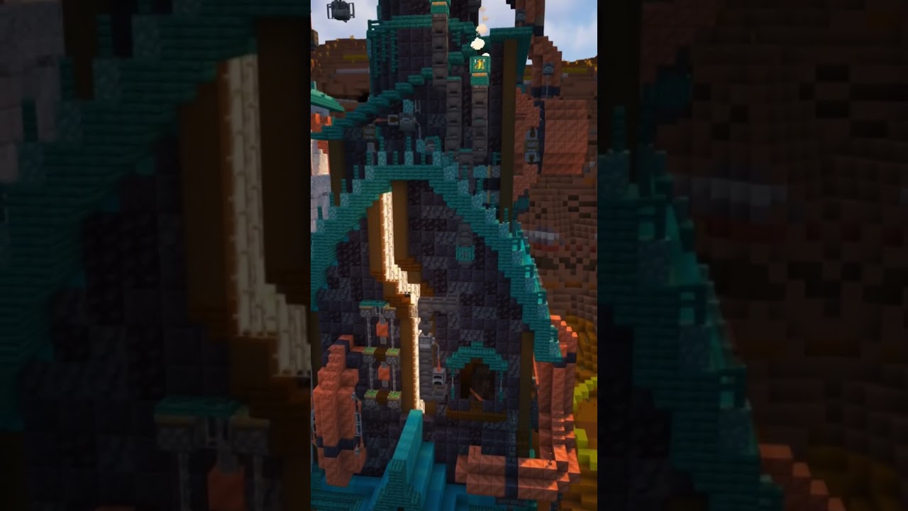 Slowmo of latest Minecraft Steampunk Build - The Mega Smelter! #short #shorts