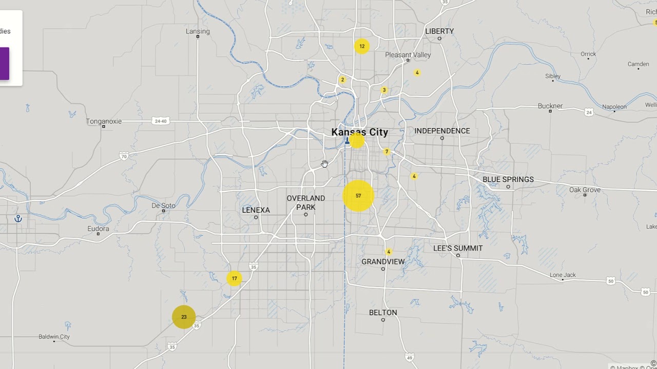 example of heatmap using Mapbox GL JS