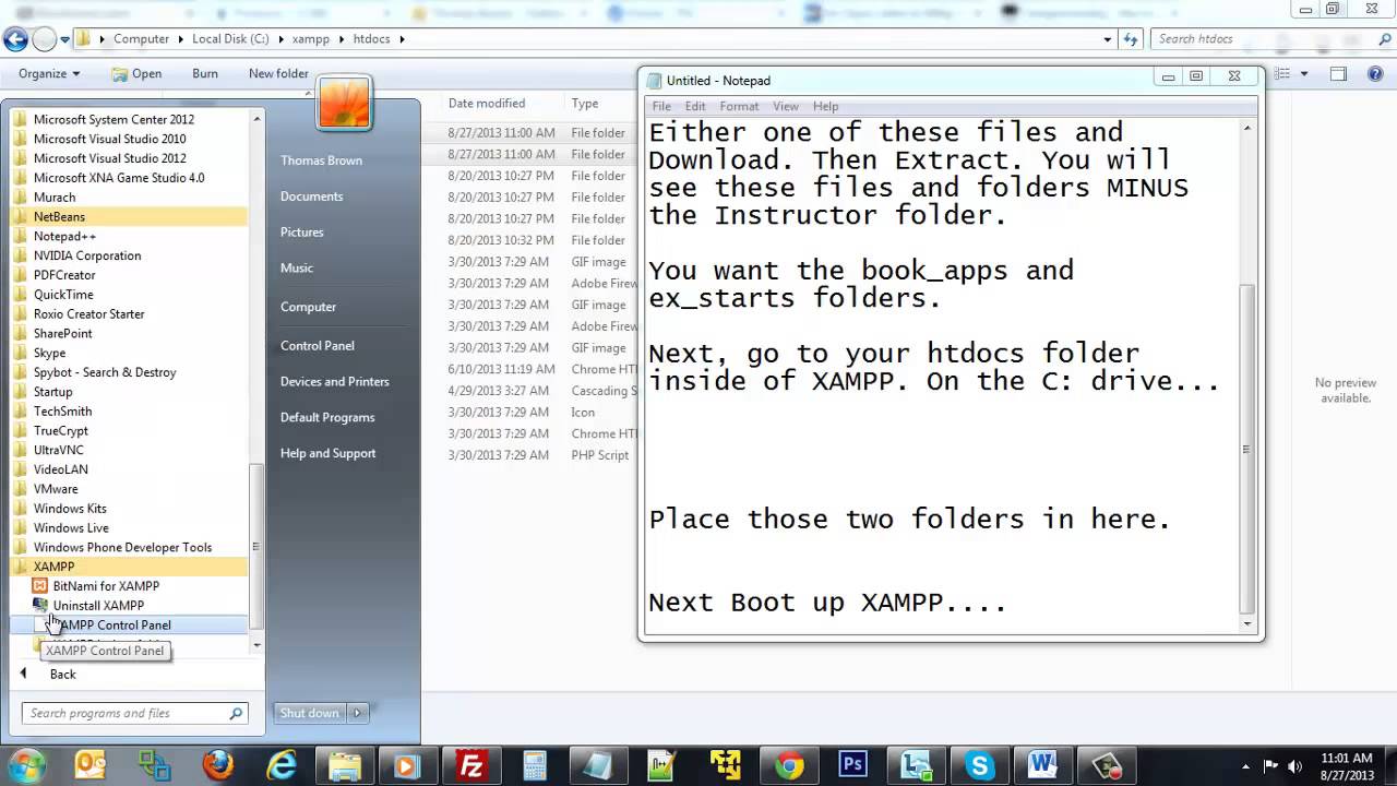 Installing Murach's PHP and MySQL book files on Apache2