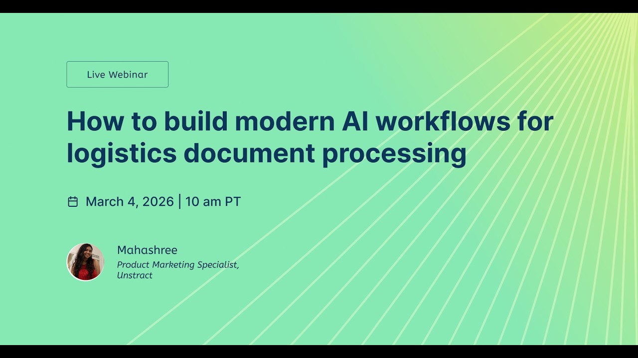 How to build modern AI workflows for logistics document processing