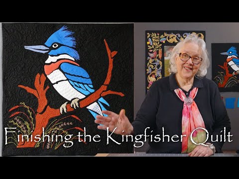 Kingfisher Machine Wool Applique Project Completed:  Decorative Stitching and Quilting