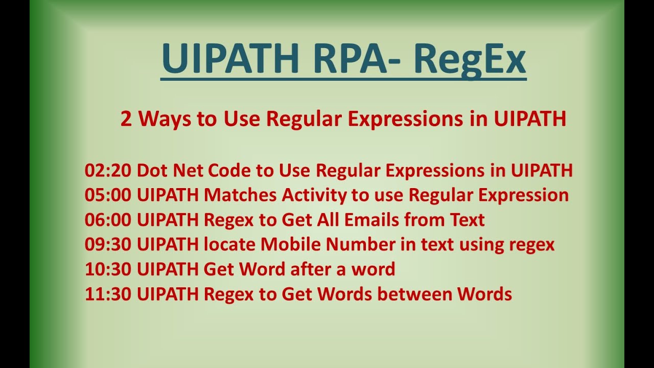 How to use regex in Uipath | UIPATH Regular Expression | Get words between two words | UIPATH Regex