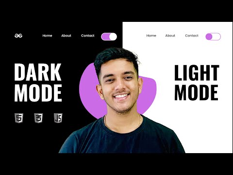 Toggle between DARK and LIGHT MODES using JavaScript | Frontend Development Projects | GeeksforGeeks