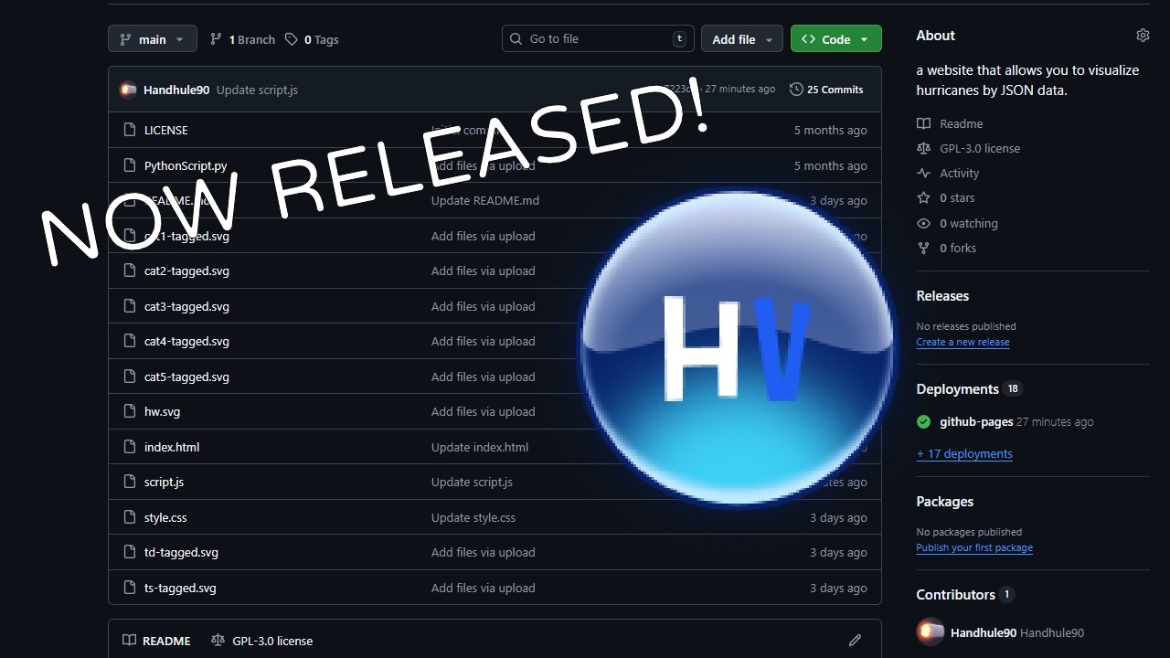 RELEASE OF HURRICANE VISUALIZER