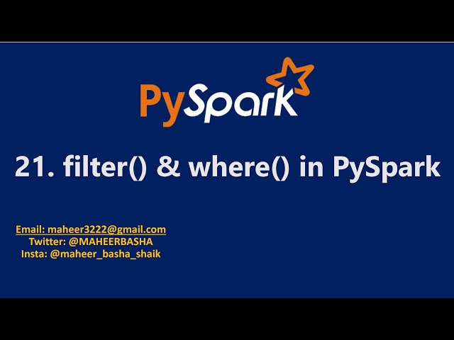 Understanding filter() and where() Functions in PySpark | Galaxy.ai ...