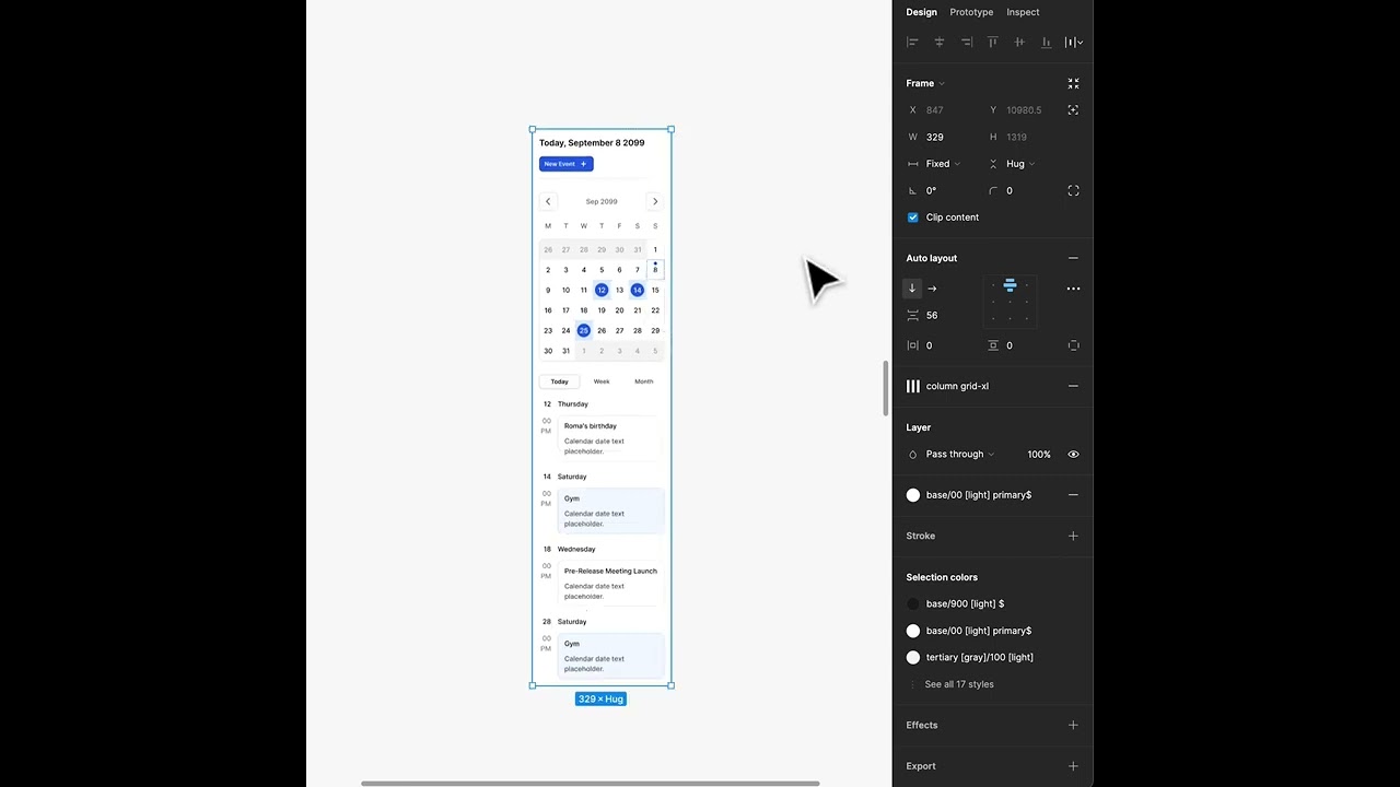Super Responsive Calendar Component in Figma