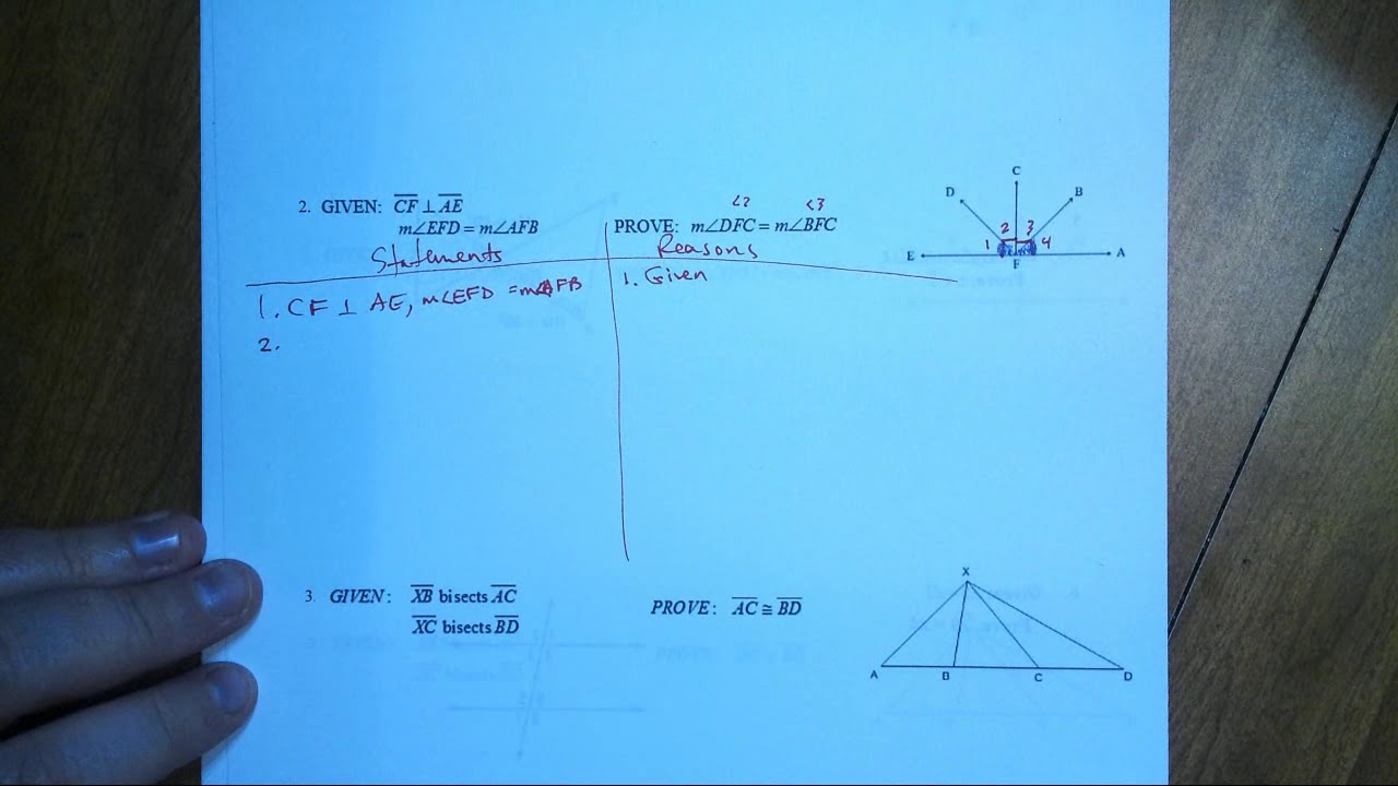 2-6 Angle Proofs HW Answer