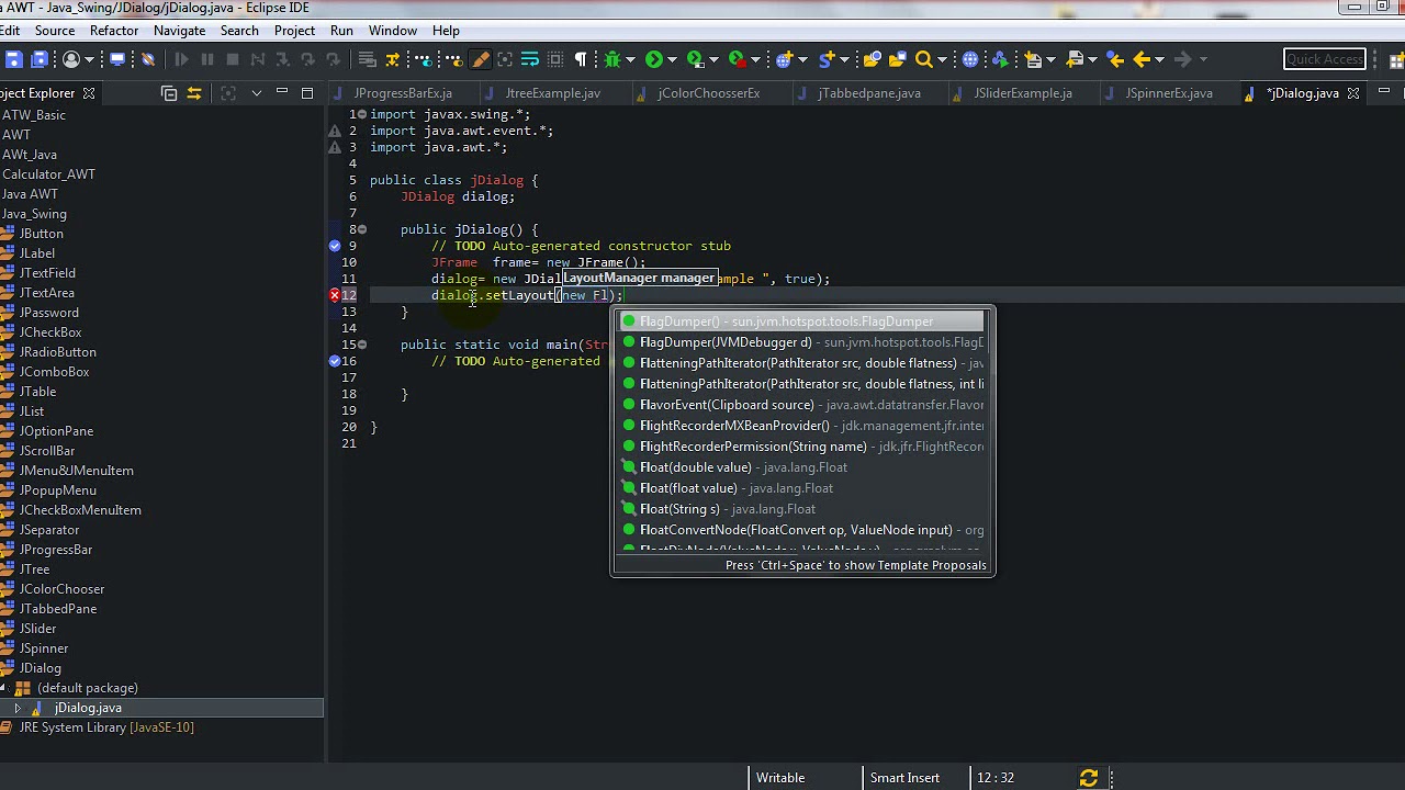 25. JDialog Java Swing Tutorial without voice